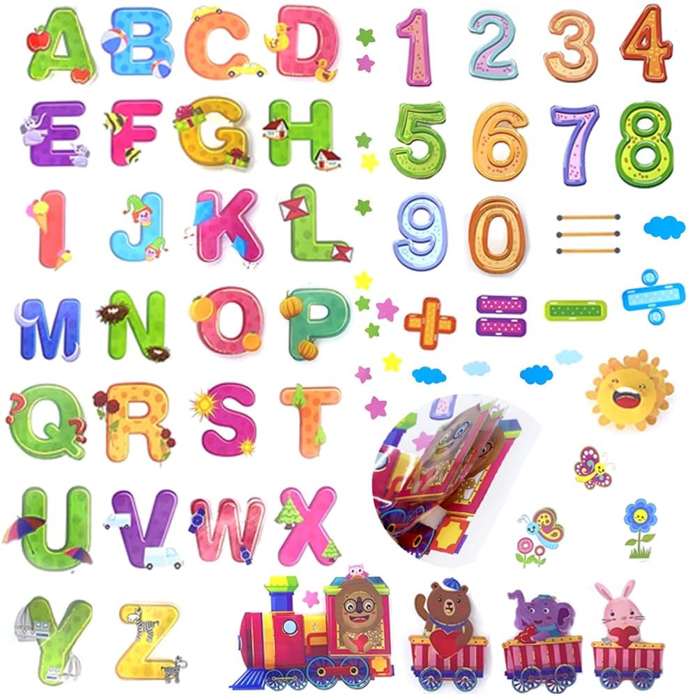 Amazon.com: 8D Removable Kids ABC 123 Figure Wall Decal for Bedrooms ...