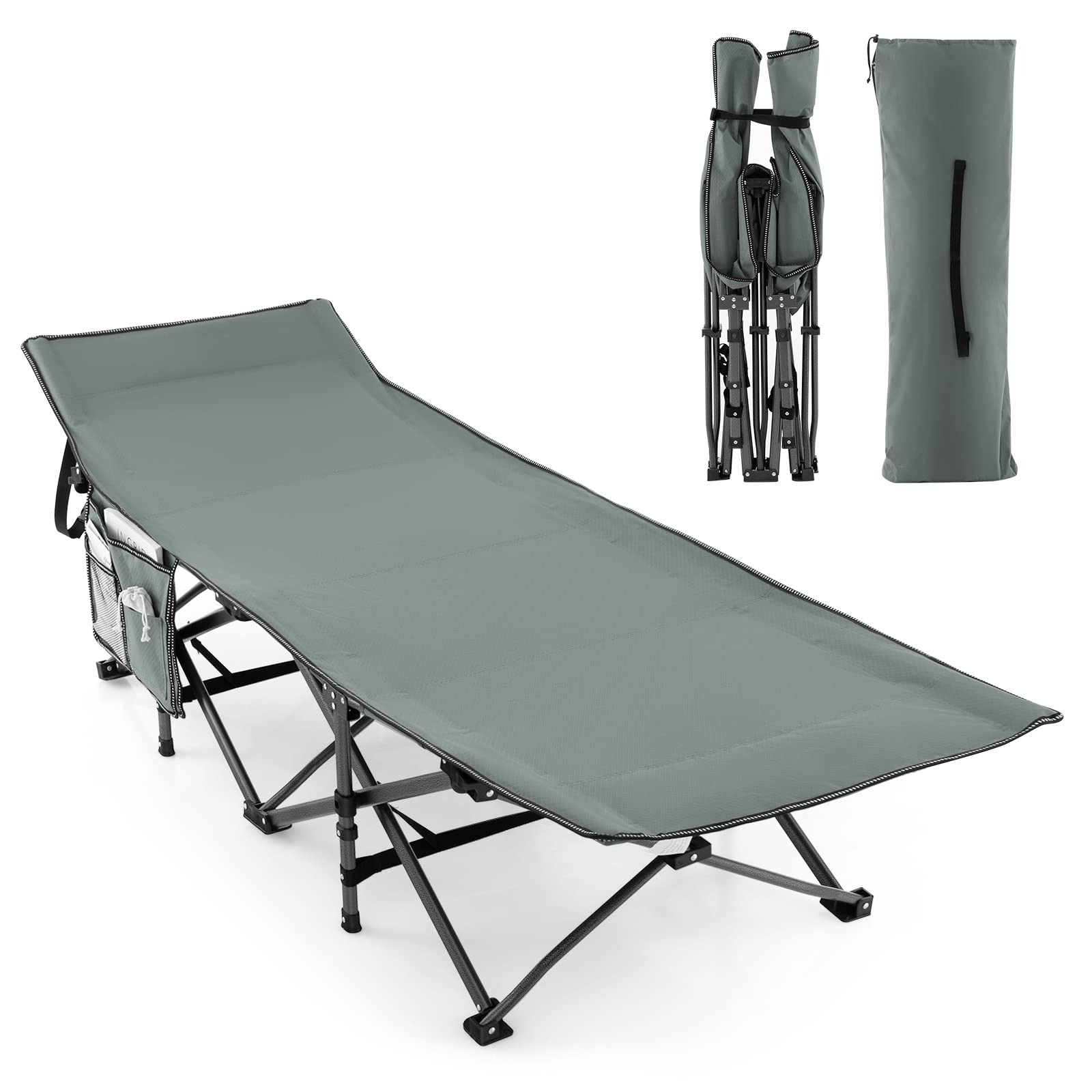 Amazon.com: Tangkula Foldable Camping Cot, Portable Sleeping Cot with ...