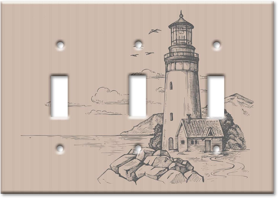 Art Plates - Triple Gang Toggle Switch Plate - Decorative Metal Wall ...