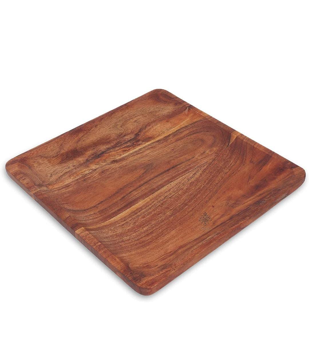 STEPIN Wood Crafts Wooden Square Serving Tray for Serving , Table ...