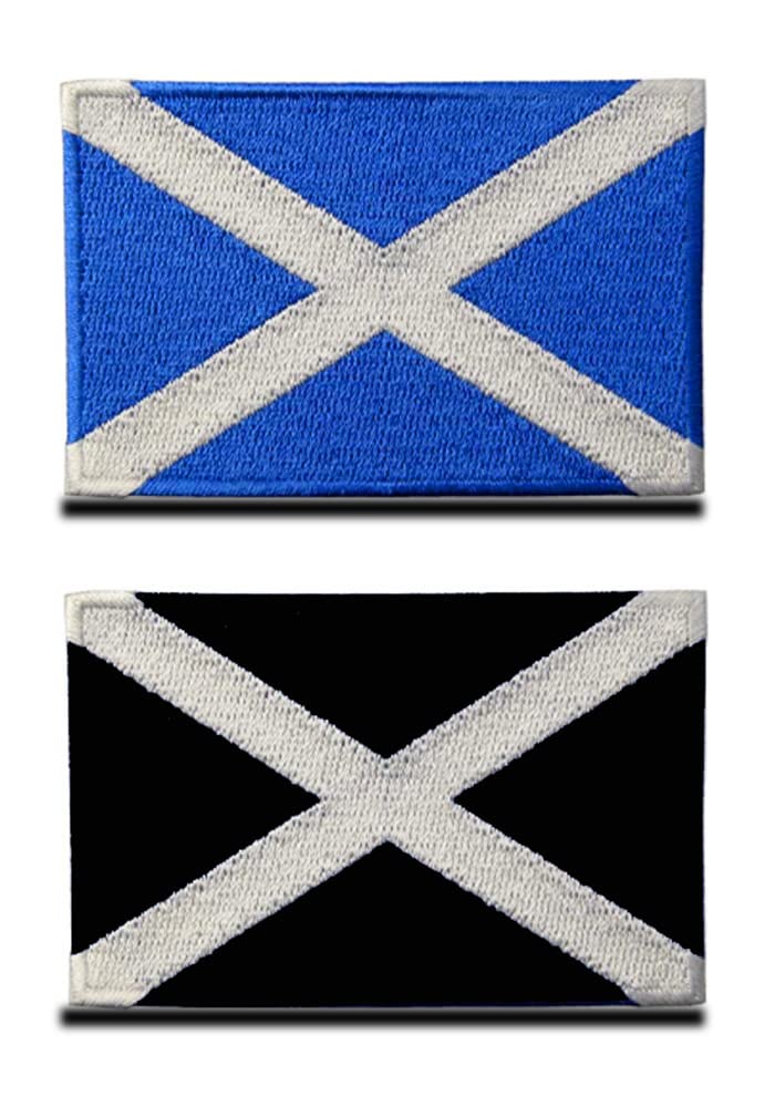 Amazon.com: 2 Pcs Scotland Scottish Flag Patches, Tactical Embroidery UK Scotland Applique ...