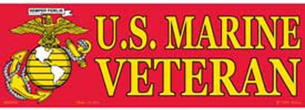 Amazon.com: U.S. Marine Corps Veteran Bumper Sticker 3-1/4"X9 : Automotive