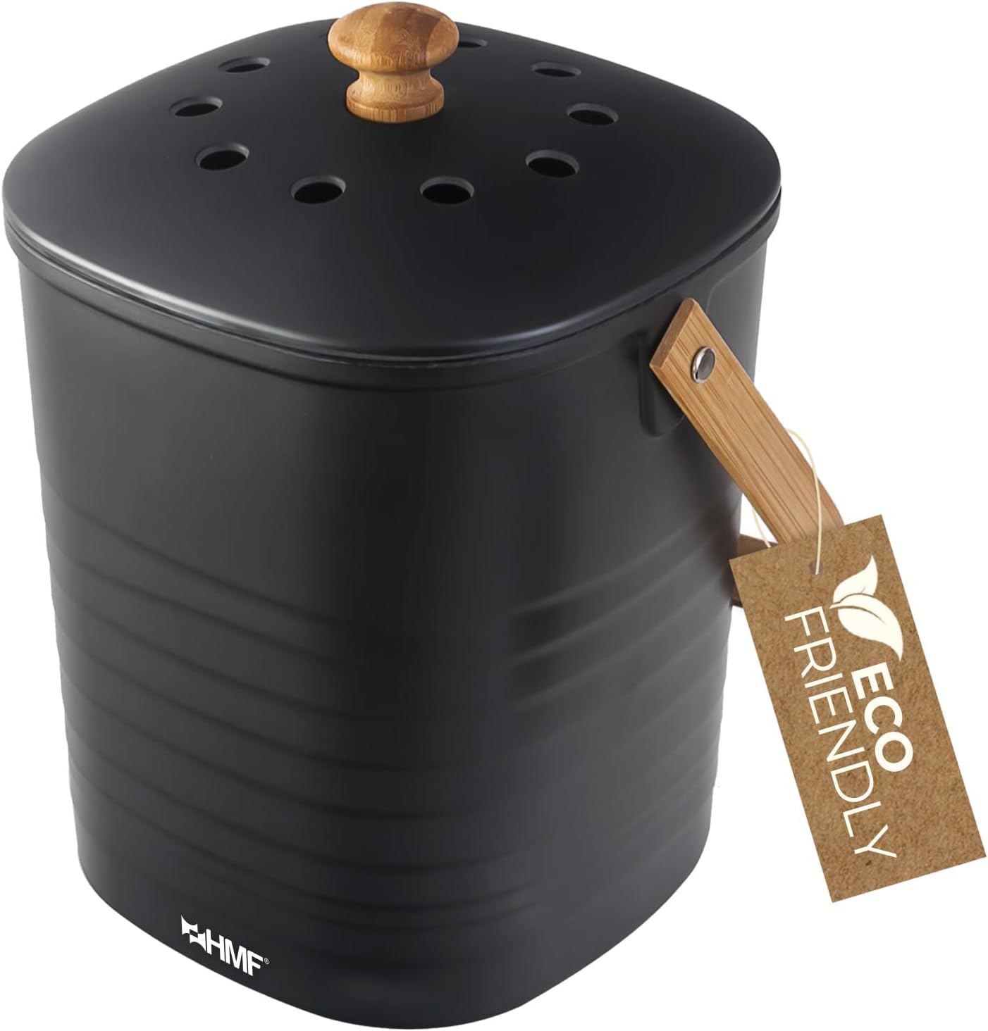 HMF Cubo de basura ecológico sostenible para cocina, inodoro con tapa ...