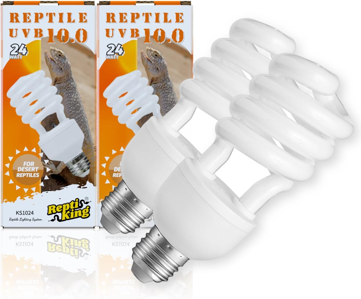 Amazon.com: ReptiKing UVB Reptile Light, 2-Pack 10.0 24W UVB Bulbs, UVA ...