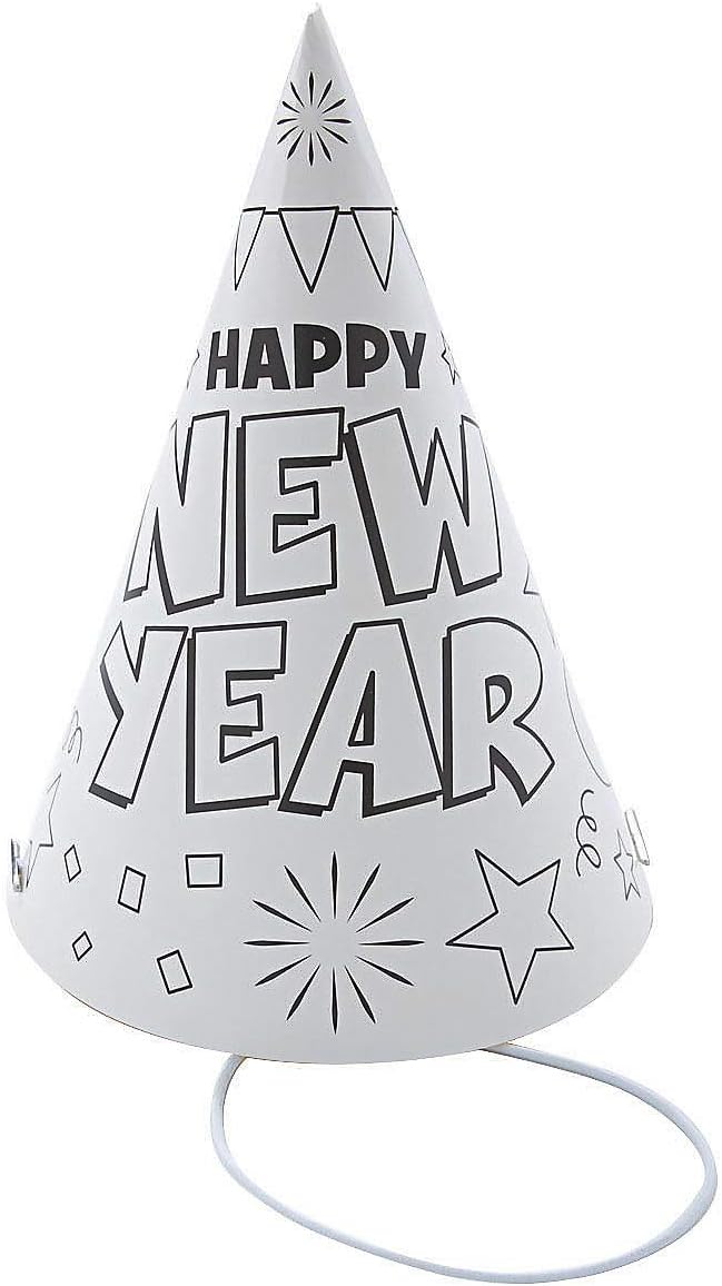 Amazon.com: Fun Express Color Your Own New Year’s Eve Party Hats ...