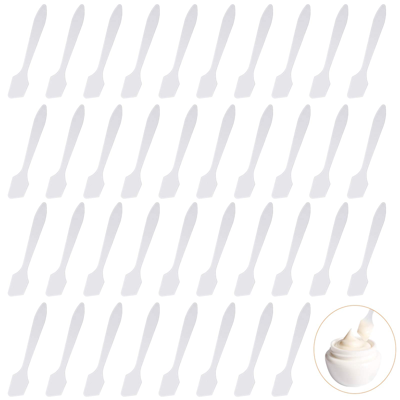 200 Pieces Facial Cream Spatula, Translucent Cosmetic Spatula Makeup ...