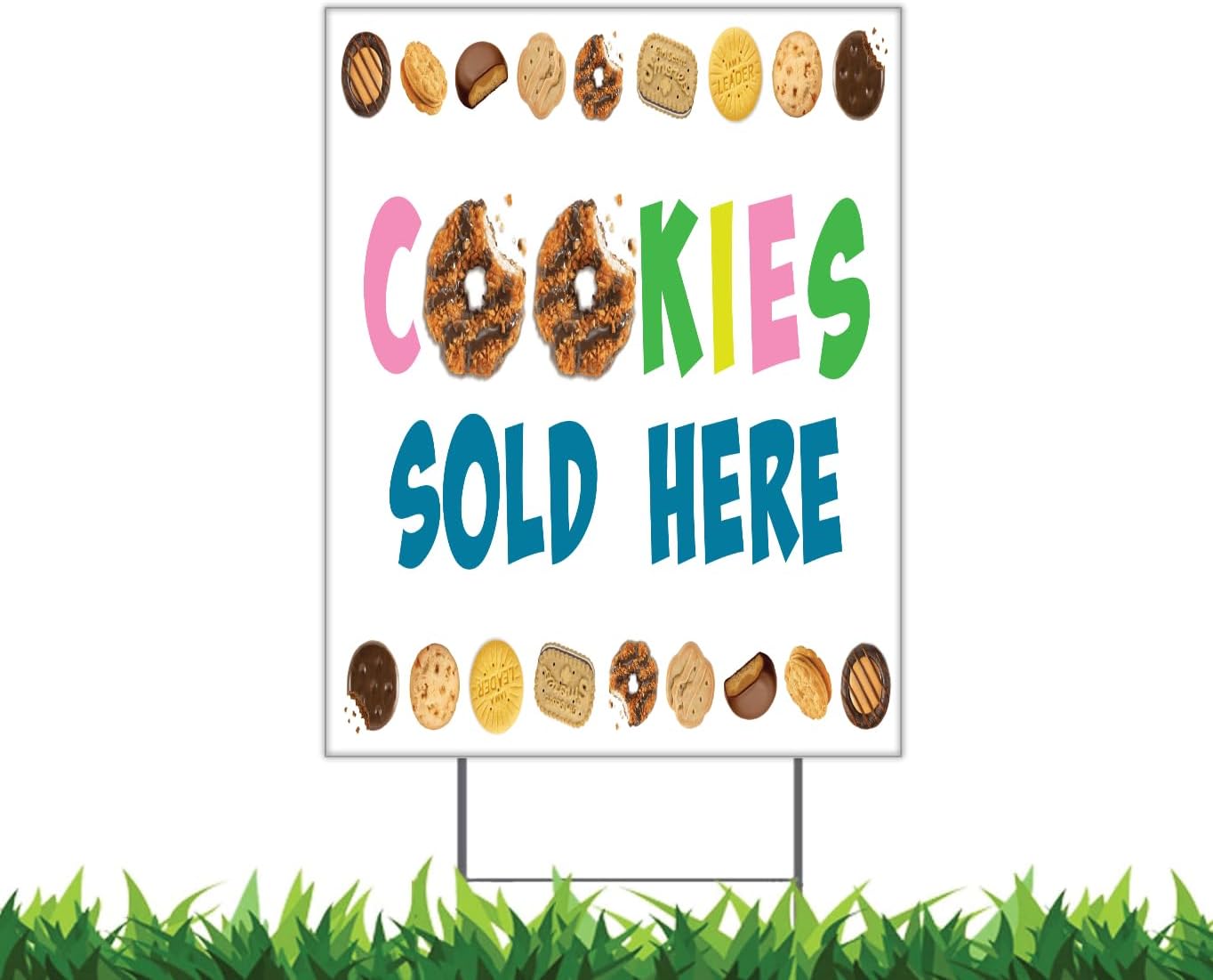 Amazon.com : Cookies Sold Here White Background 18x12" Vertical Yard ...