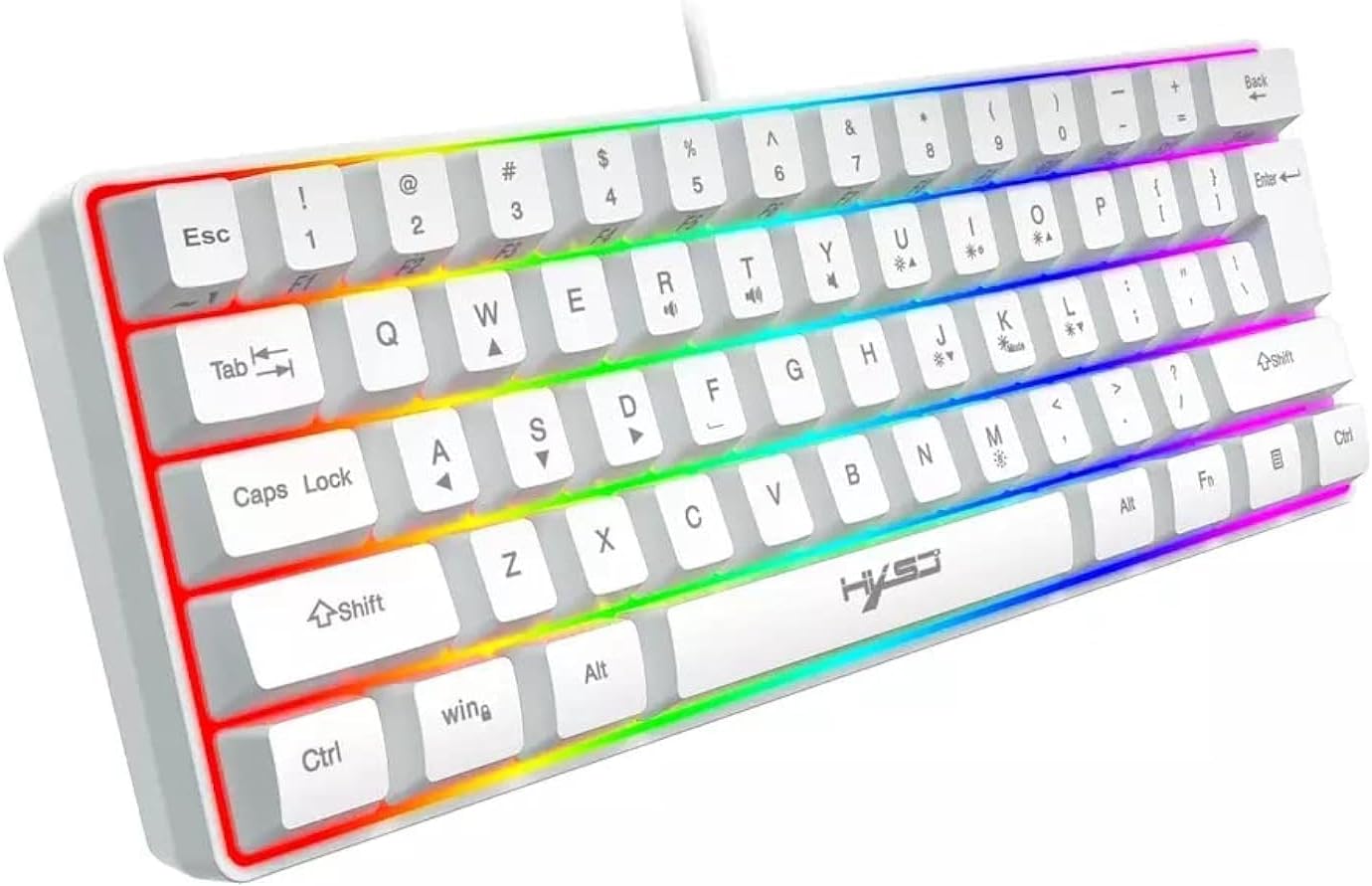 HXSJ V700 Wired Gaming Keyboard RGB Streamer Wired Keyboard 61-key ...