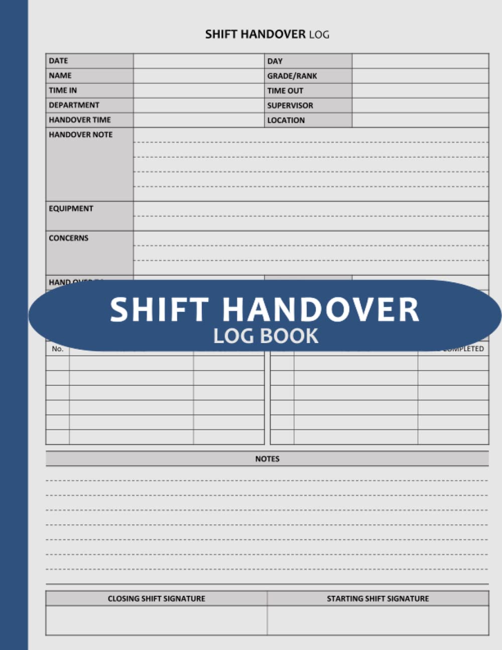 Buy Shift Handover Log Book: Employee Work Hand-Over Logbook for ...