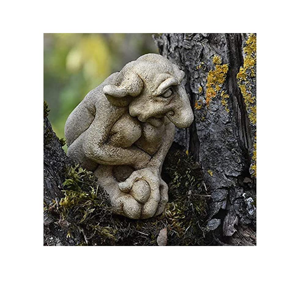 XIU Gargoyle Statue Cast Stone Troll,Gothic Sculpture - Friendly Troll ...