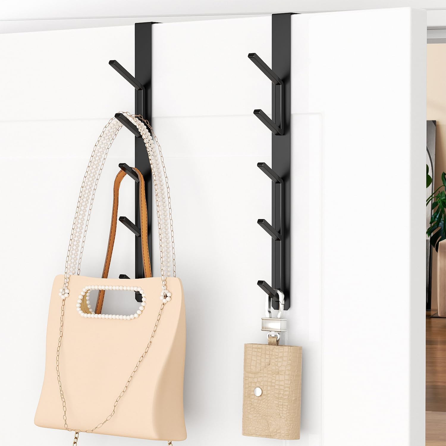 Amazon.com: niffgaff 10 Hook Over The Door Hooks, Vertical Over The ...