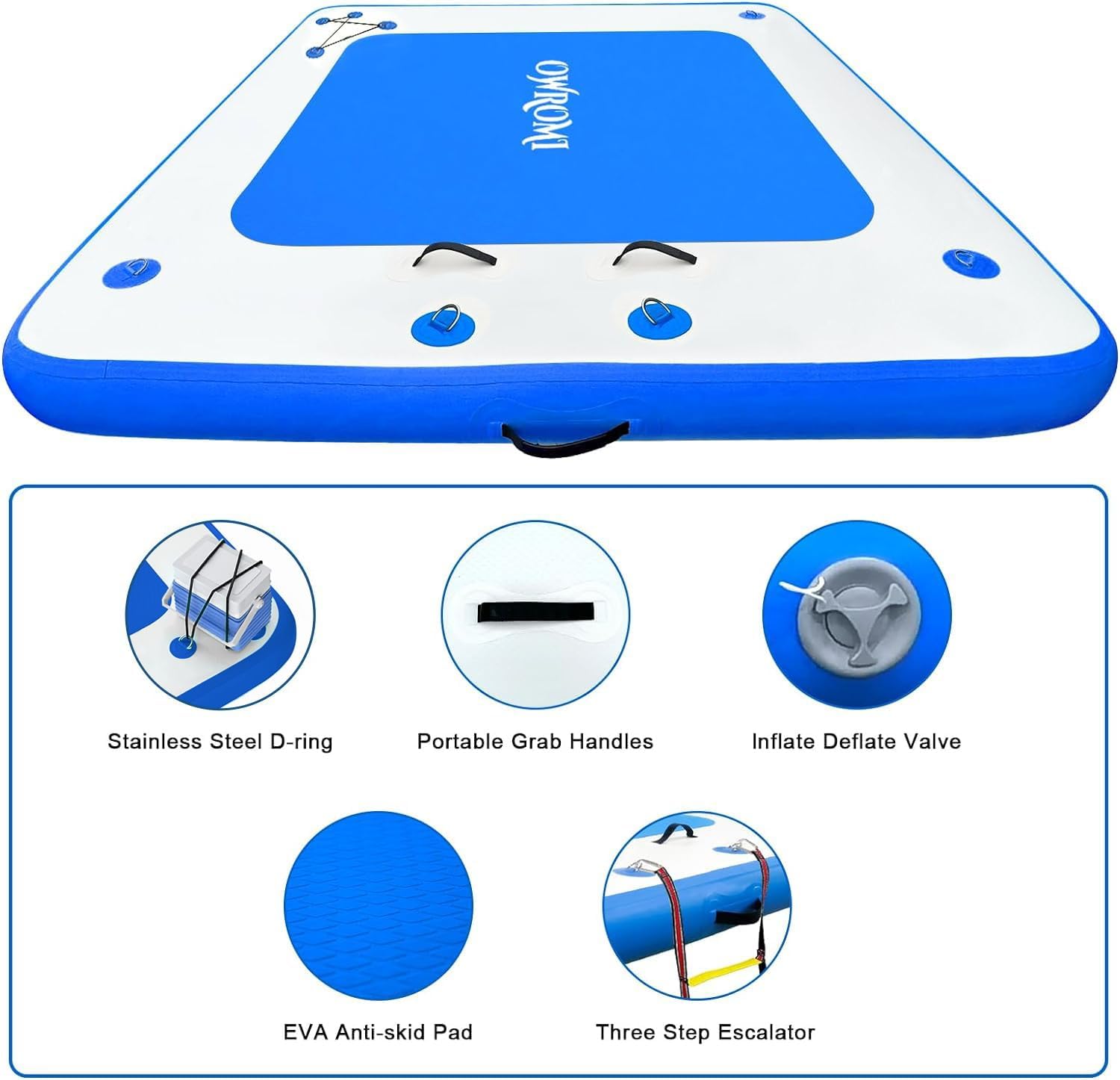 Inflatable Floating Dock Air Platform, 6/8/10ft Air Dock Platform ...