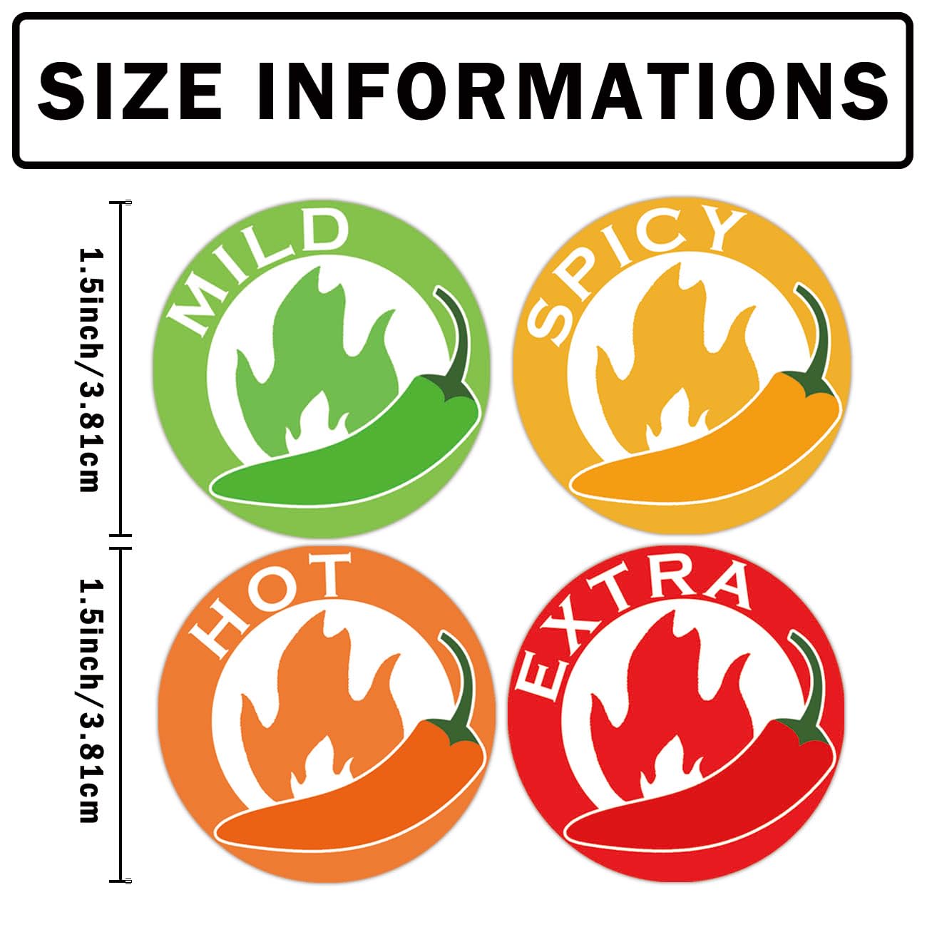Snapklik.com : SMARSTICKER 4 Level Spicy Indicator Stickers Red Chili ...