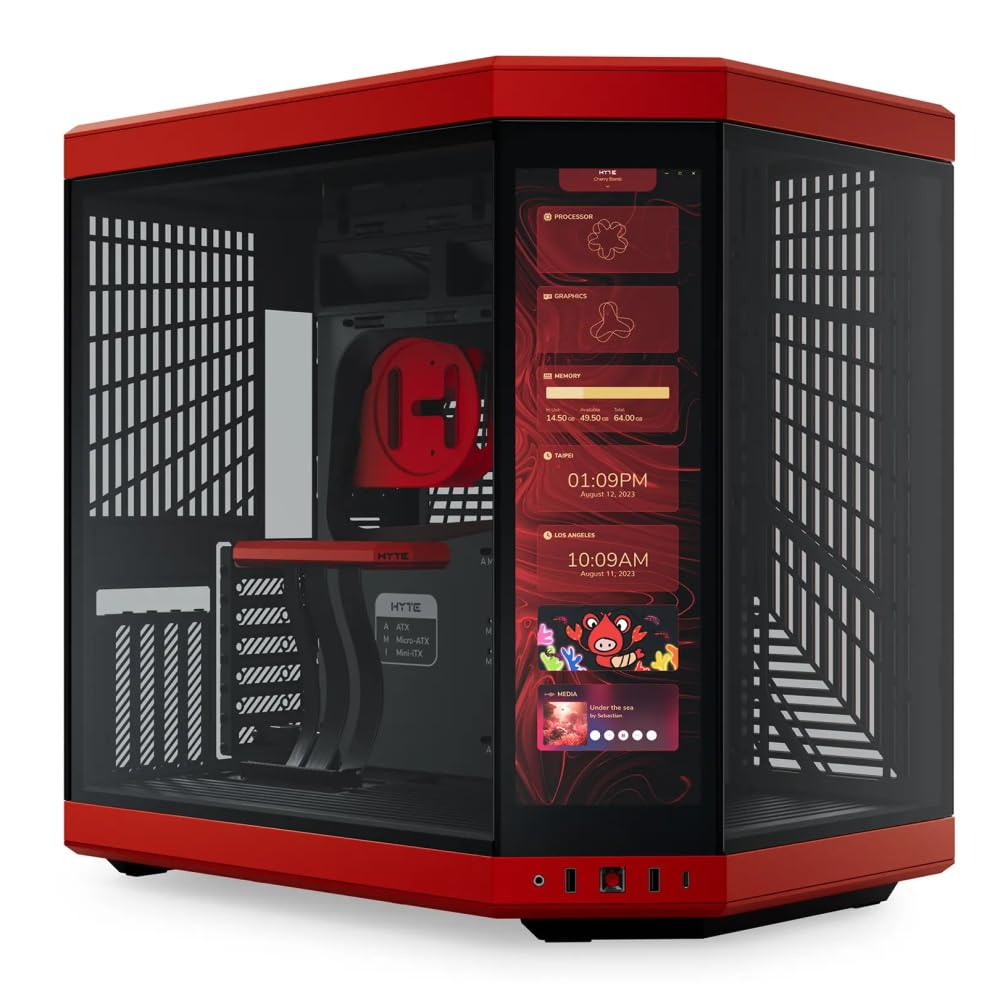 Hyte Y70 Touch Mid Tower Case Red/Black (E-ATX/ATX/M-ATX/M-ITX ...