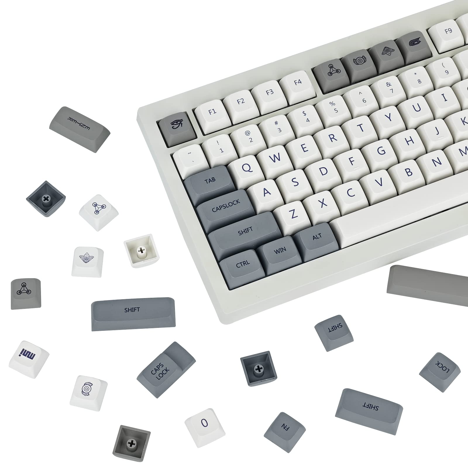 Gray Beige Keycaps, Retro PBT Keycaps, Dye Sublimation Custom XDA ...
