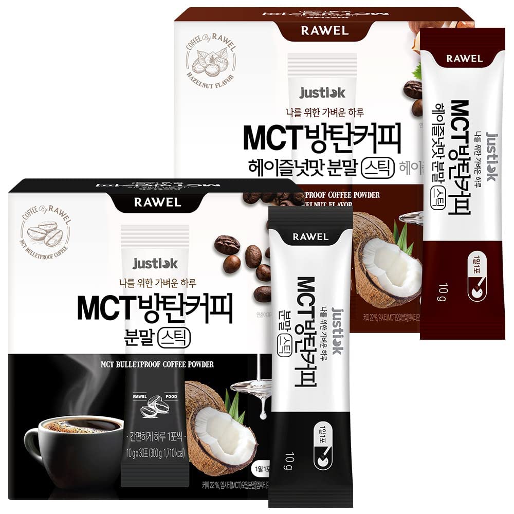 Buy RAWEL MCT Ketogenic coffee mix powder Original & Hazelnut 2Box (10g ...
