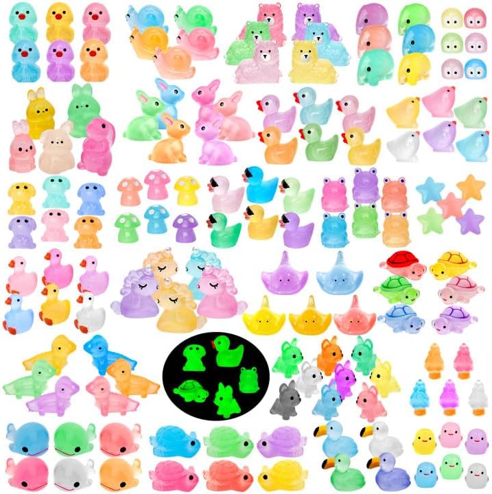 Amazon.com: 150 Pcs Luminous Mini Resin Animals 25 Styles to Hide ...