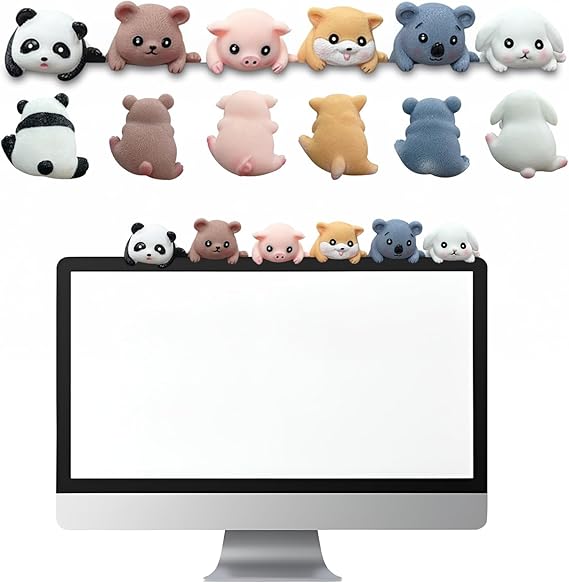 Amazon.com: Suny Smiling 6Pcs Cute Animal Screen Buddy Monitor Decor ...