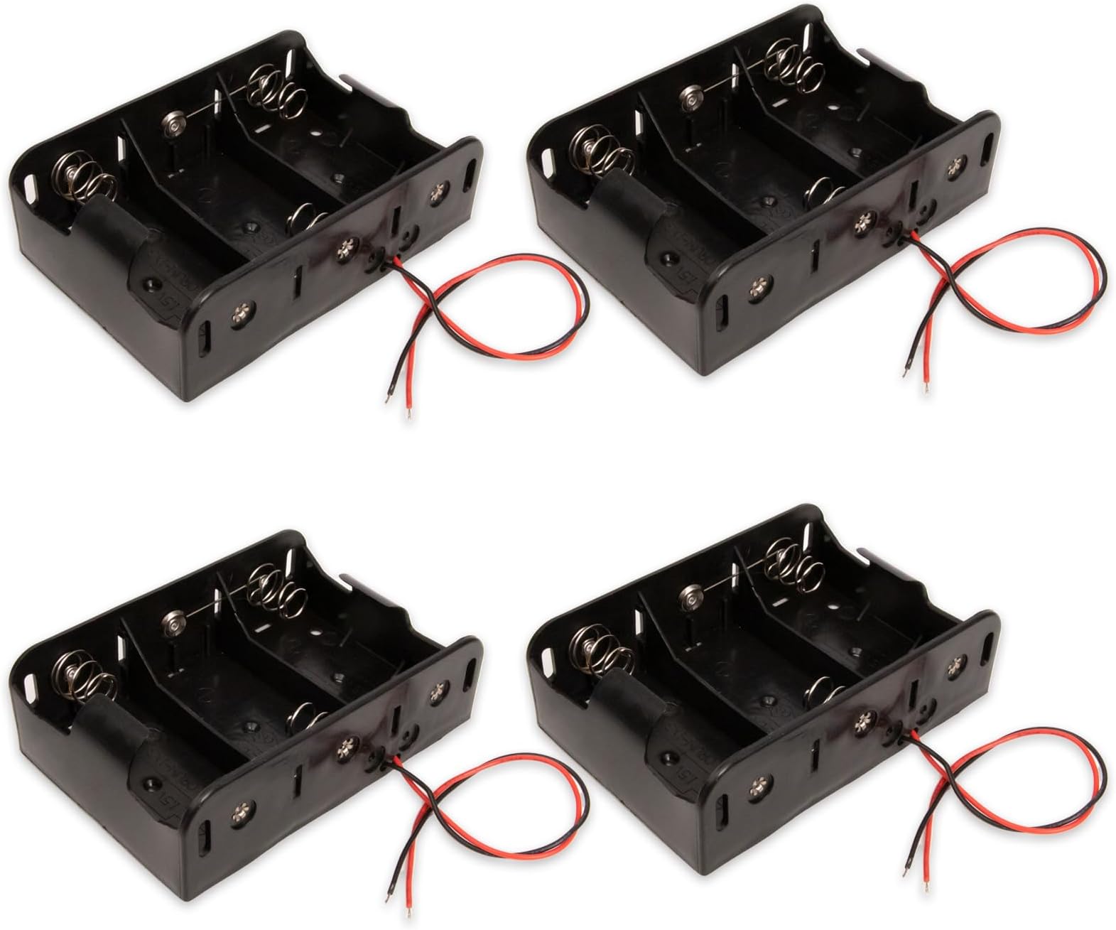 Amazon.com: PKCELL 4 Pack 3 Slot D Cell Battery Holder 1.5V D Size ...