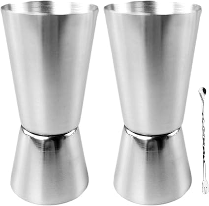 OTAIVE 2pcs Spirit Measure 25ml 50ml,Stainless Steel Spirit Measures ...