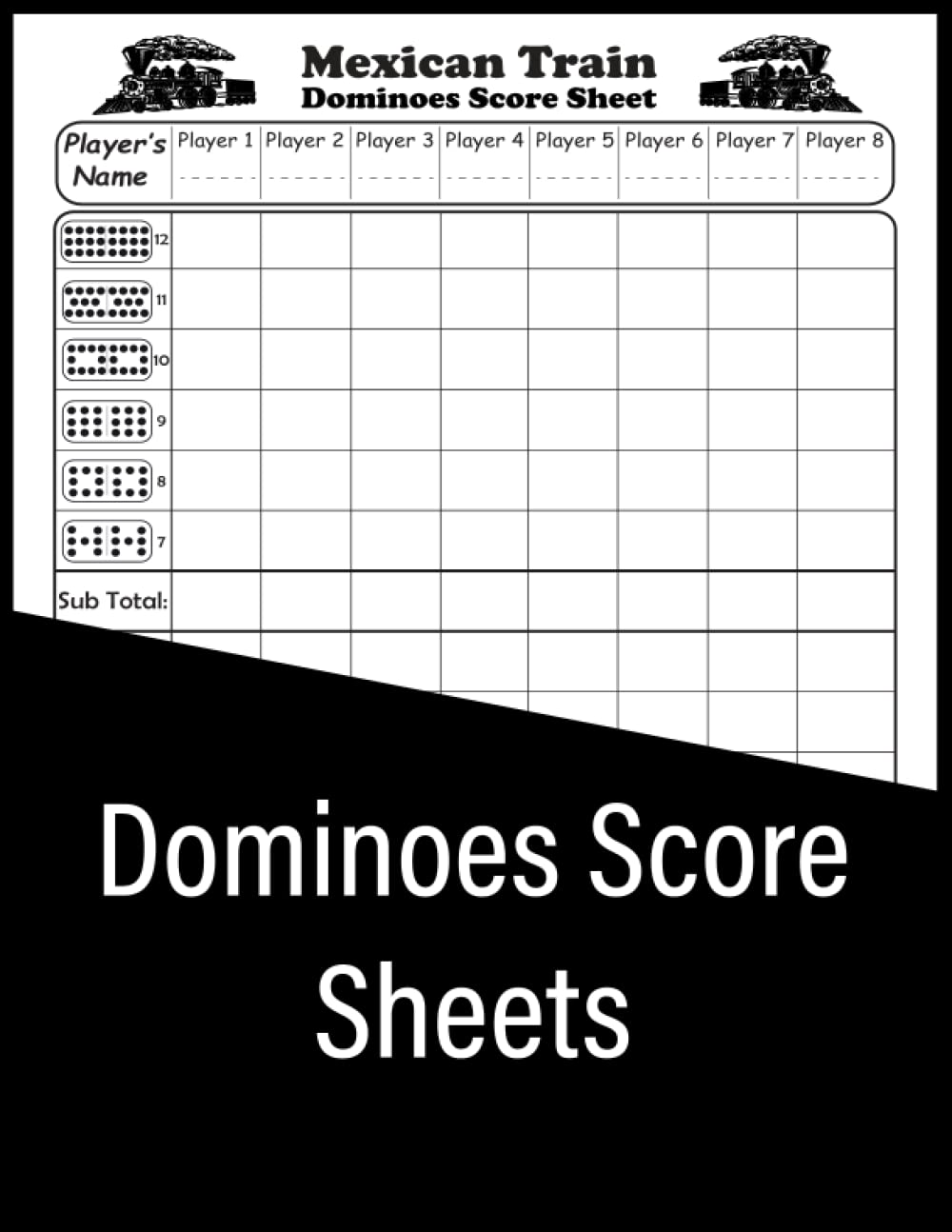 Buy Dominoes Score Sheets: Mexican Train Score Sheets | Mexica Dominoes ...