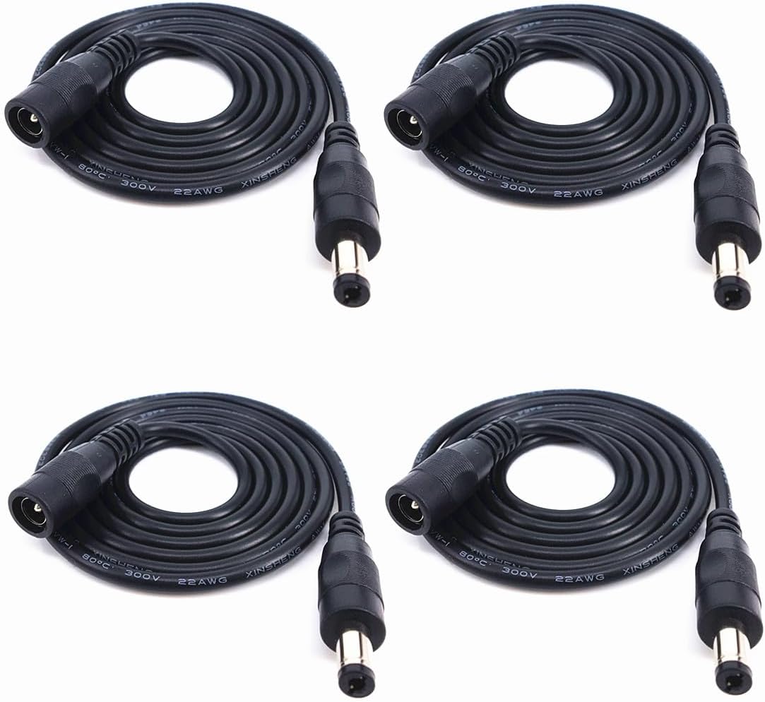 Amazon.com: WFYZQLJE 4pcs Black 3.3-Foot (1-Meter) DC Male and Female ...