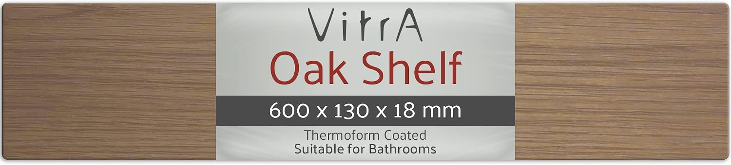 Vitra Bathroom Oak Shelf 60cm - Floating shelf, Thermoform Coated Wall ...