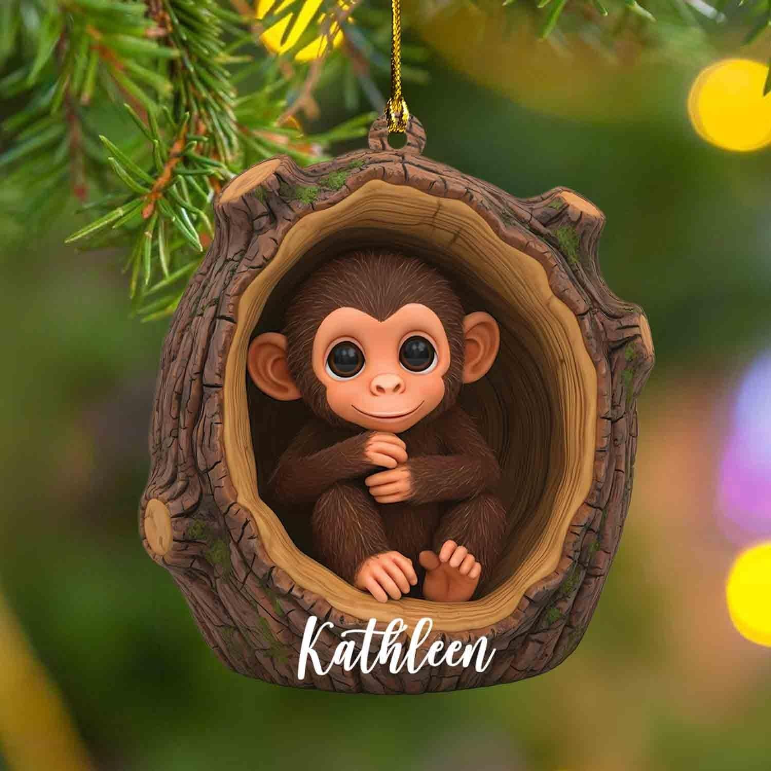 Amazon.com: Customized Monkey Shaped Xmas Ornament 2025, Personalized ...