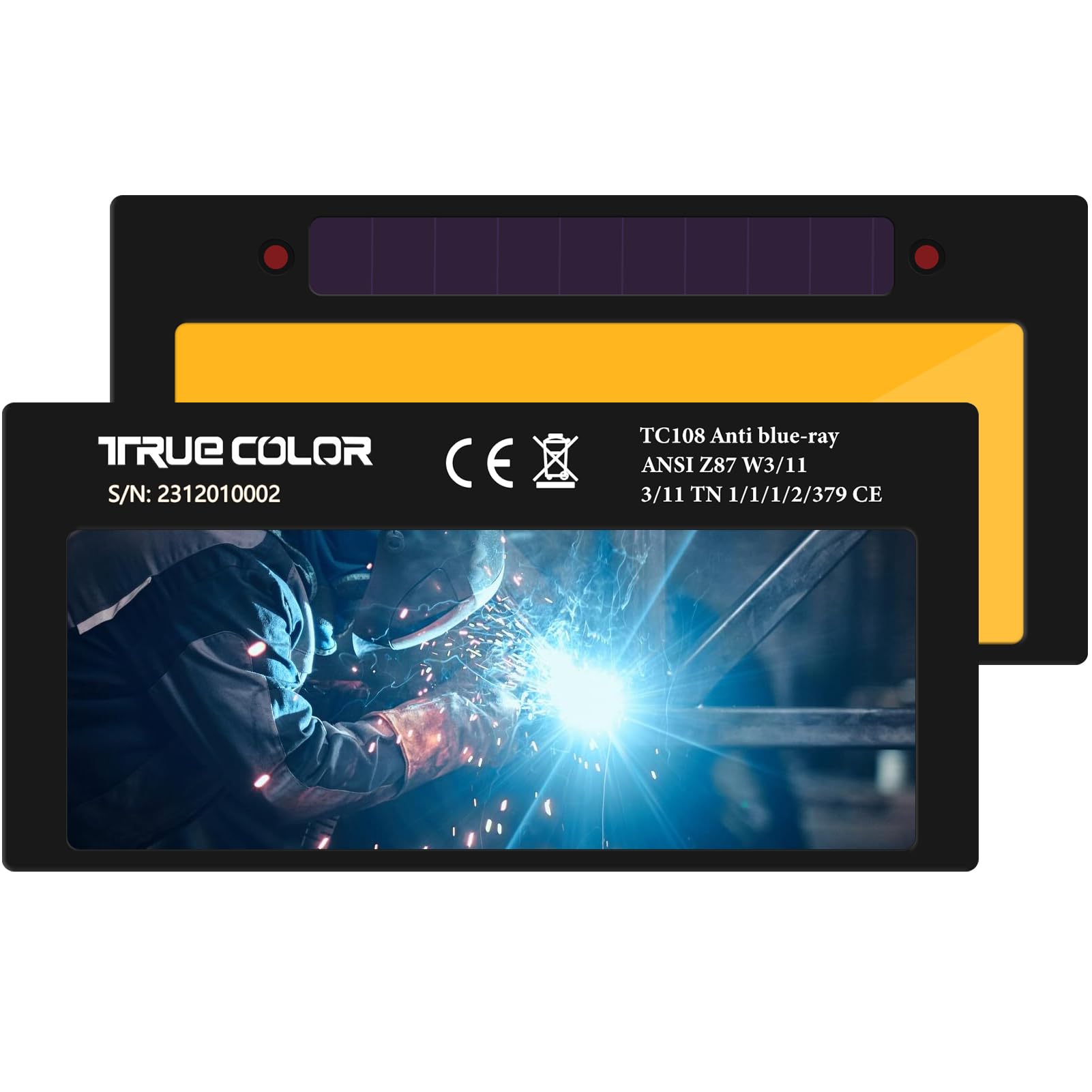 Gold Auto Darkening Welding Lens 2" x 4.25",True Color Technology ...