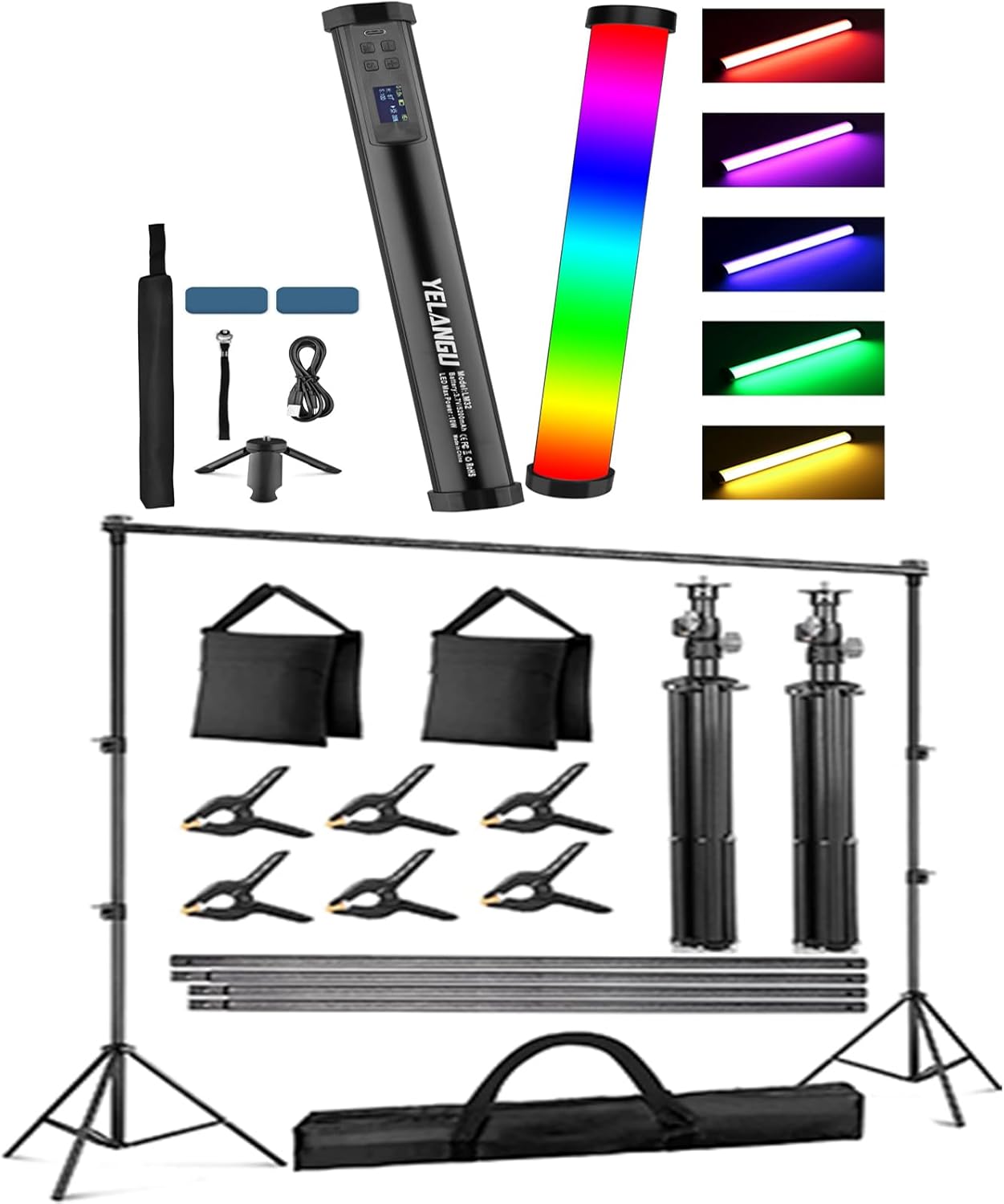 Amazon.com : YELANGU Photography Bundle - Backdrop Stand & Light Wand ...