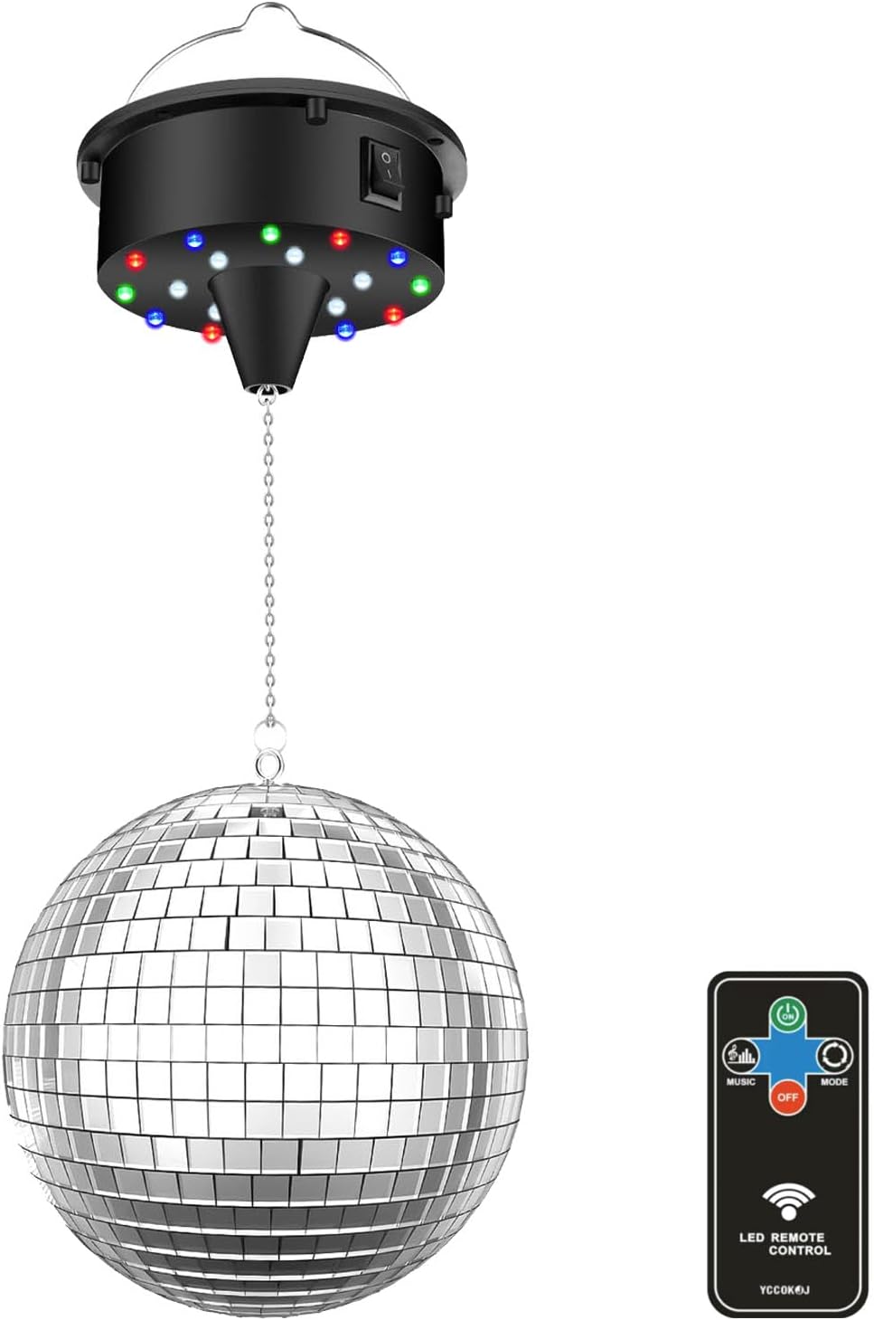 10RPM Disco Ball with Motor and 6Inch Mirror Ball — Plug/Battery ...