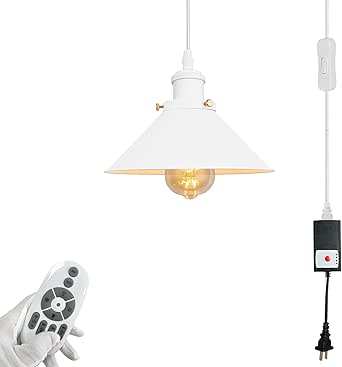 SKIVTGLAMP No Wiring Needed Pendant Lighting Swag with Smart Plug Timer ...
