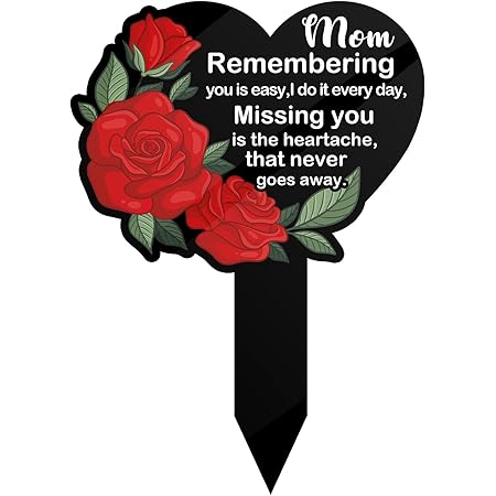 Amazon.com: Heart Shaped Grave Markers for Cemetery Memorial Stakes for ...