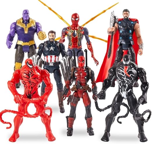 Amazon.com: Set of 7 pcs Superhero Toys, Collectible Action Figures 7 ...