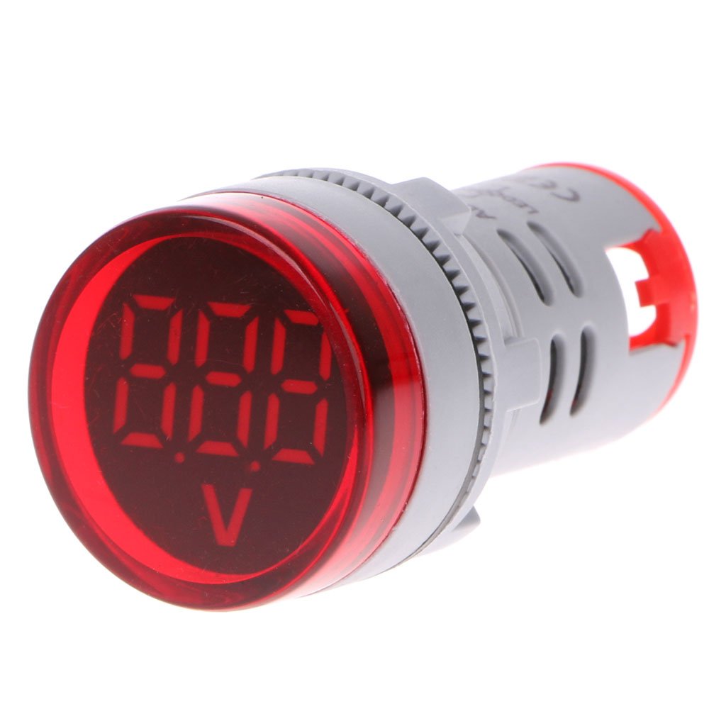 Qisuw Voltage Indicator- 22mm LED Digital Display Gauge Volt Voltage ...