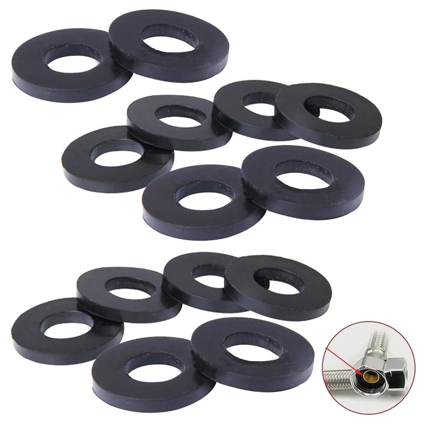 RecDec 100 Pack O-Rings Rubber Washer Seal Gasket 1/2" + 3/4" Camlock ...