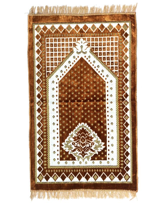 ADIRNY Velvet Prayer Mat Musalla Janamaz for Namaz Muslim 44x28 inch ...