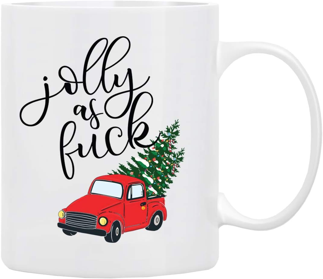 Amazon.com: BLUE RIBBON Christmas Coffee Mug, in Decorative Christmas ...