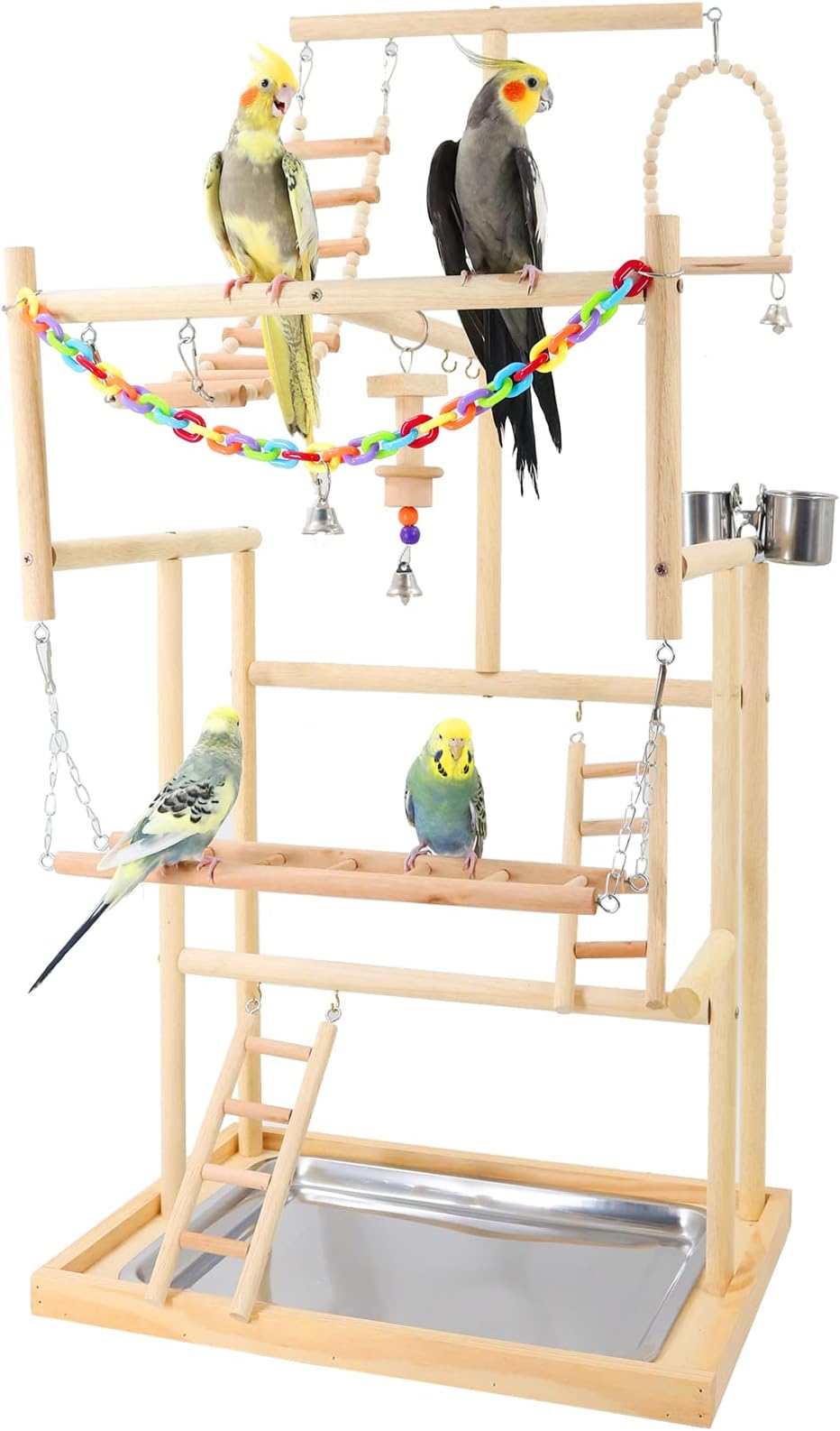 Amazon.com : Large Bird Playground Parrot Perch Bird Stands 4 Layers ...
