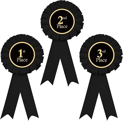 Amazon.com: Award Ribbon Rosette Set Satin Participation Ribbon ...