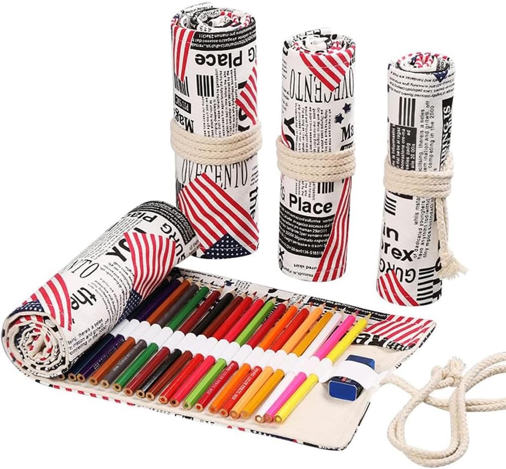 Amazon.com: DIYOMR 12/24/36/72 Slots Pencil Wrap Pencil Rolls, Artist ...
