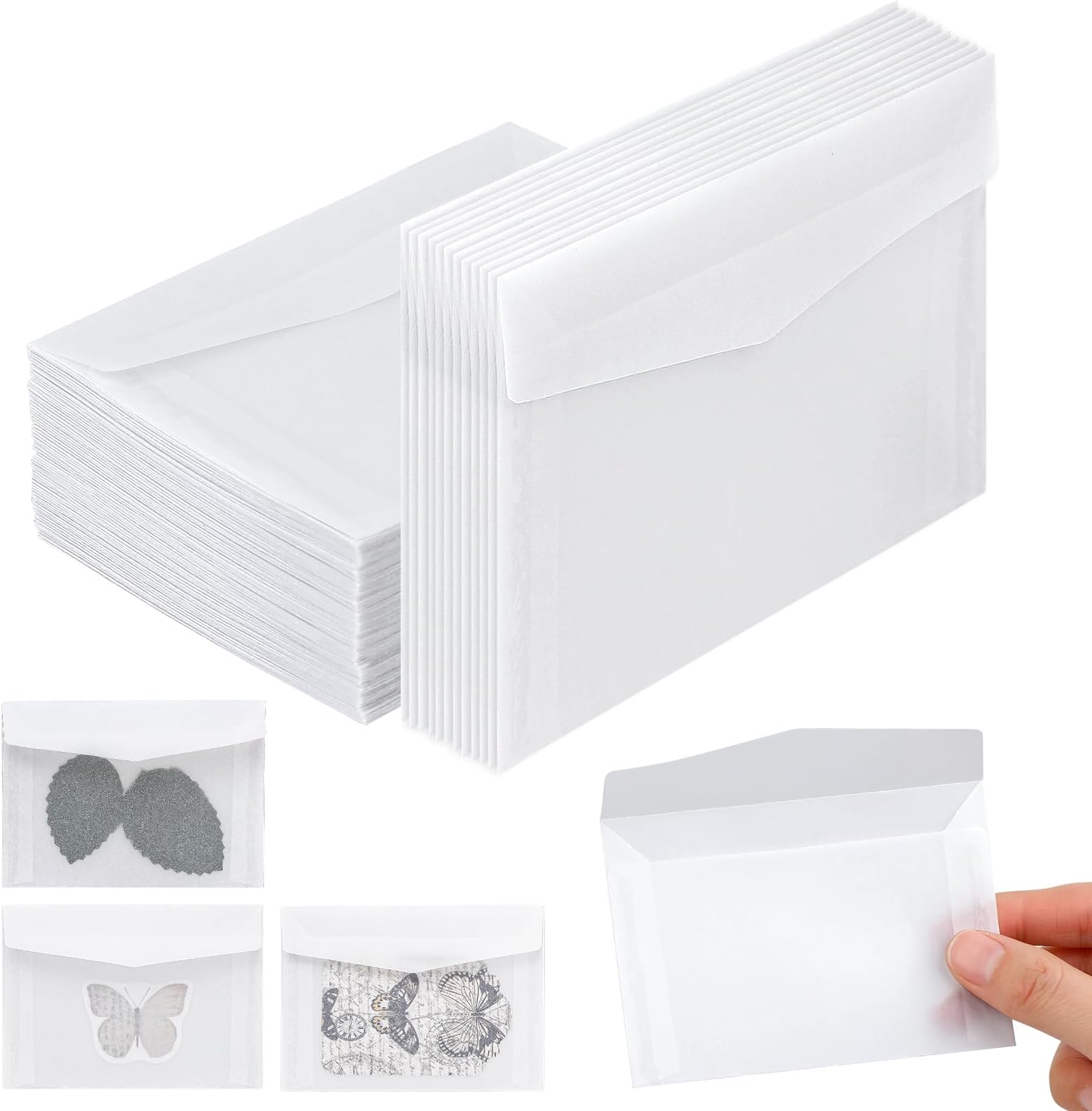 Amazon.com : 100 Pcs Glassine Envelopes Translucent Glassine Paper Bags ...