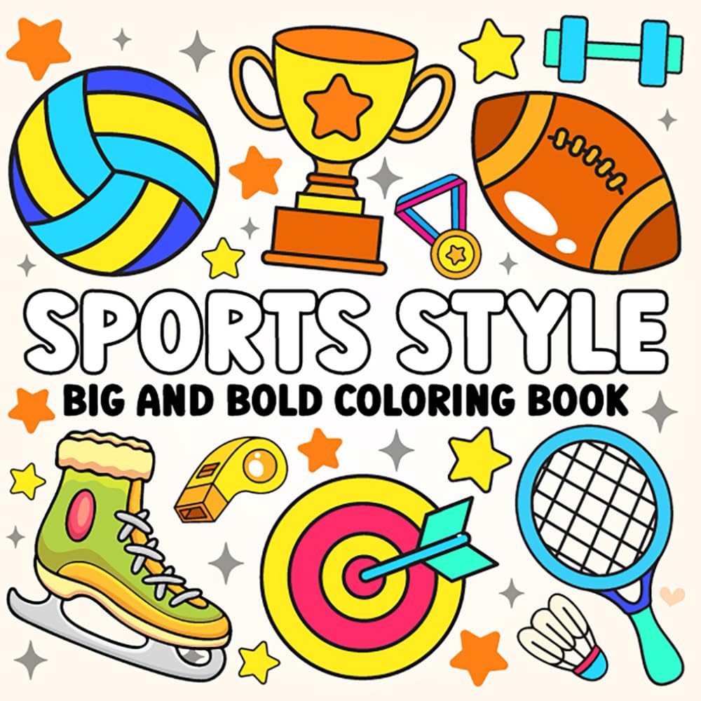 Big Bold Sports Coloring Book for Kids & Teens: 100 Action-Packed, Easy ...