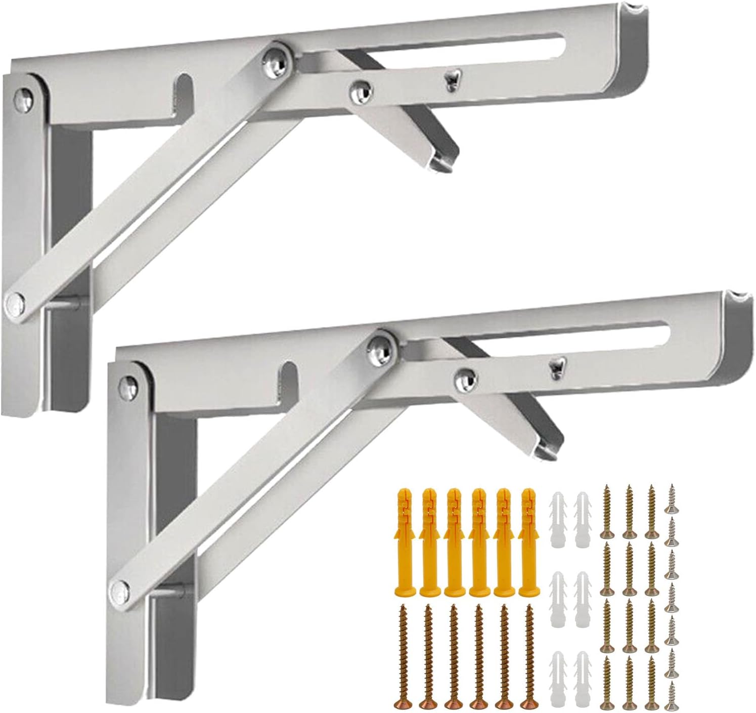 Amazon.com: 4 Pcs Heavy Duty Shelf Brackets 10" Folding Shelf Brackets ...