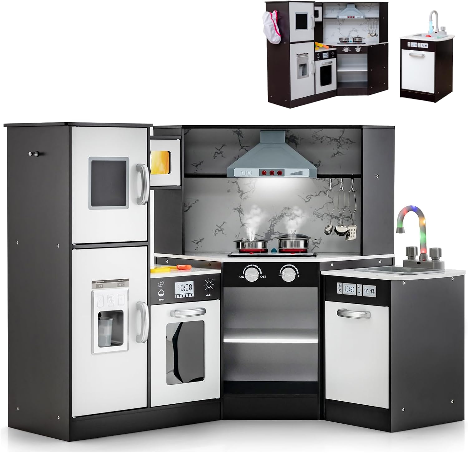 Amazon.com: Costzon Kids Kitchen Playset, Pretend Cooking Toys w ...