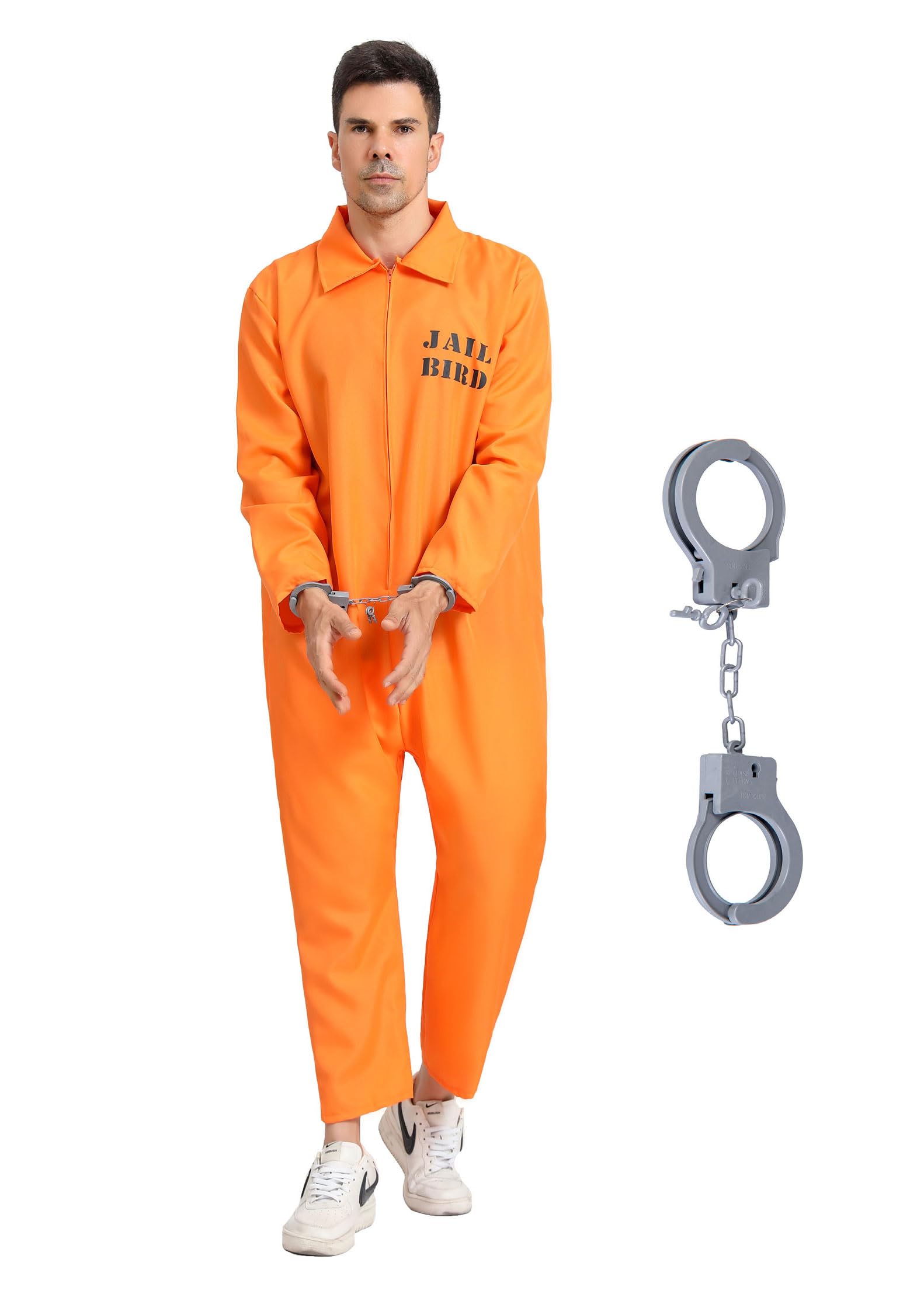 Amazon.com: Ylistore Men Prisoner Costume with Realistic Handcuffs ...