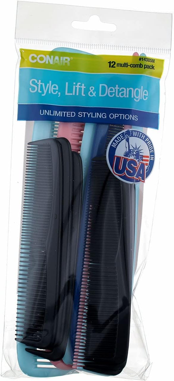 Amazon.com : Conair -12 Pack Assorted Combs : Hair Combs : Beauty ...