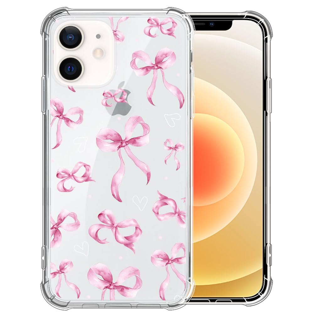 Amazon.com: NONMY for iPhone 12 Mini Case Clear,TLT Pink Bow ...