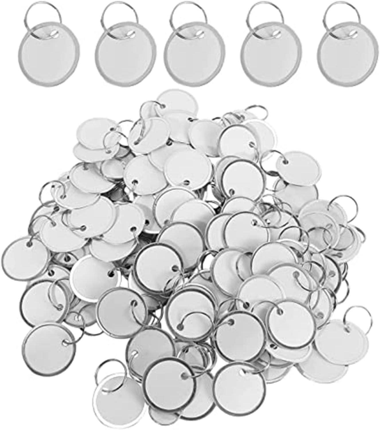 Metal Rim Key Tags Blank Round Rim Key Tags,50Pcs Round Paper Tags ...