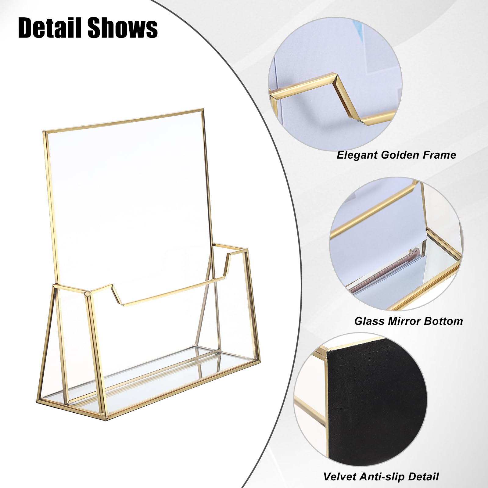 Snapklik.com : Golden Glass Brochure Holder 8.5 X 11 Inches, Countertop ...